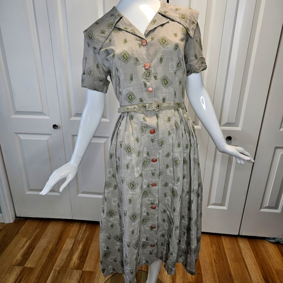 Dresses | Vintage Atomic Print 195s Pinup Dress Vlv | Poshmark